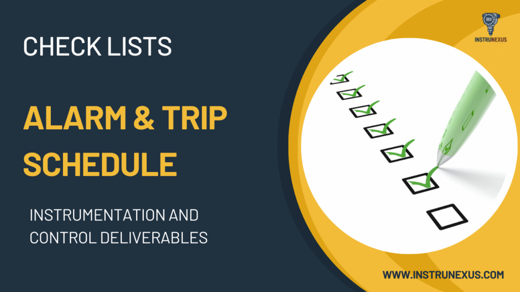 Alarm and Trip Settings - Comprehensive I&C Engineering Checklists for ...