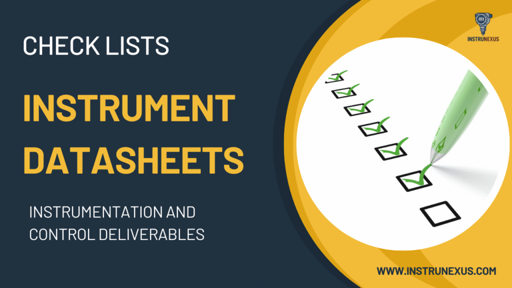 Instrument Datasheet – Comprehensive I&C Engineering Checklists for EPC ...