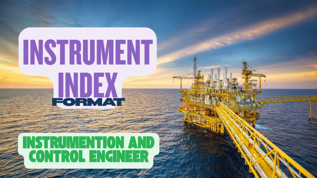 Format for Instrument Index document in oil and gas sector – InstruNexus