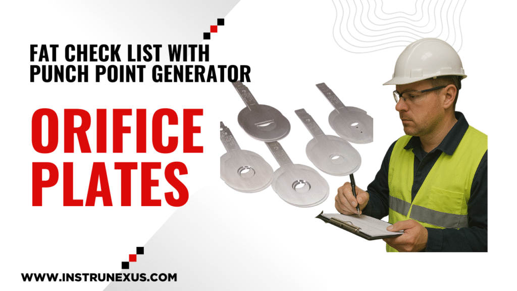 Orifice Plates and Restriction Orifice – FAT Check List – InstruNexus