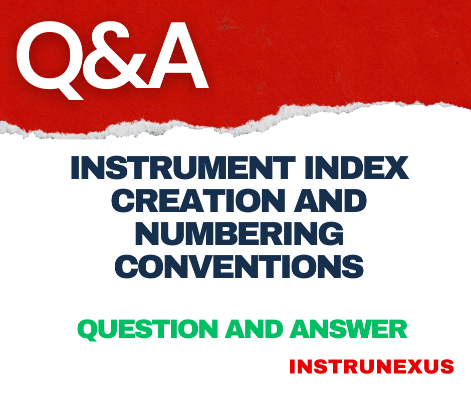 Instrument Index creation and numbering conventions - Top 50 Question ...