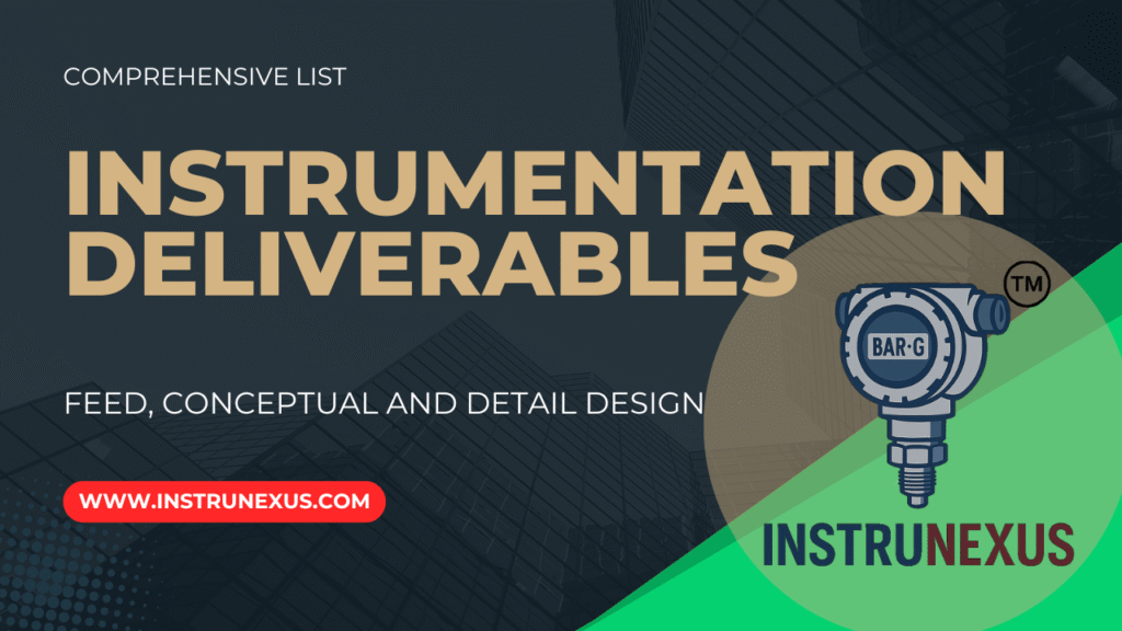 List of Instrumentation deliverables - A complete list to refer ...