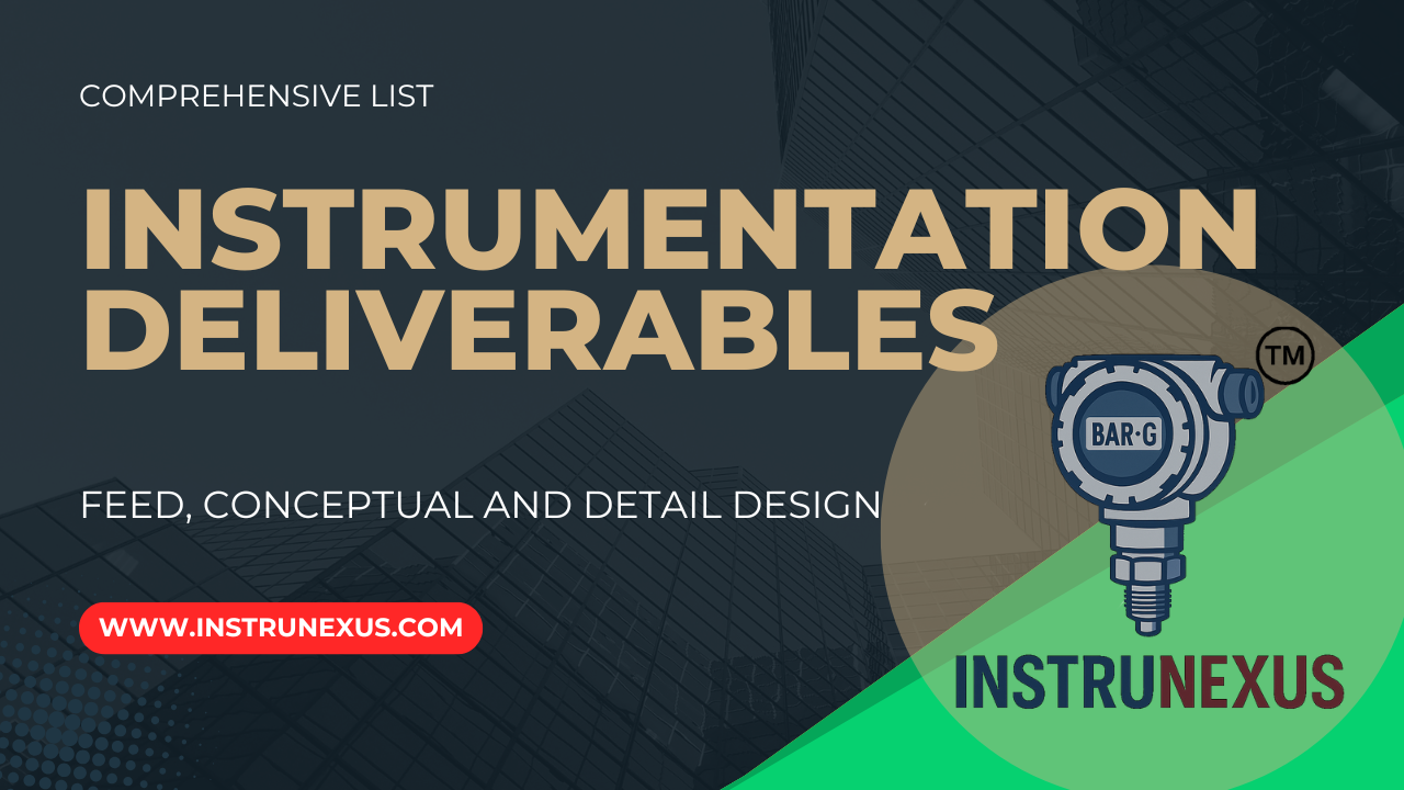 List of Instrumentation deliverables - A complete list to refer ...